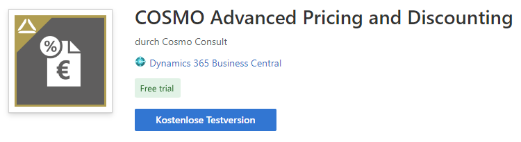 App-Installation | COSMO Advanced Pricing And Discounting