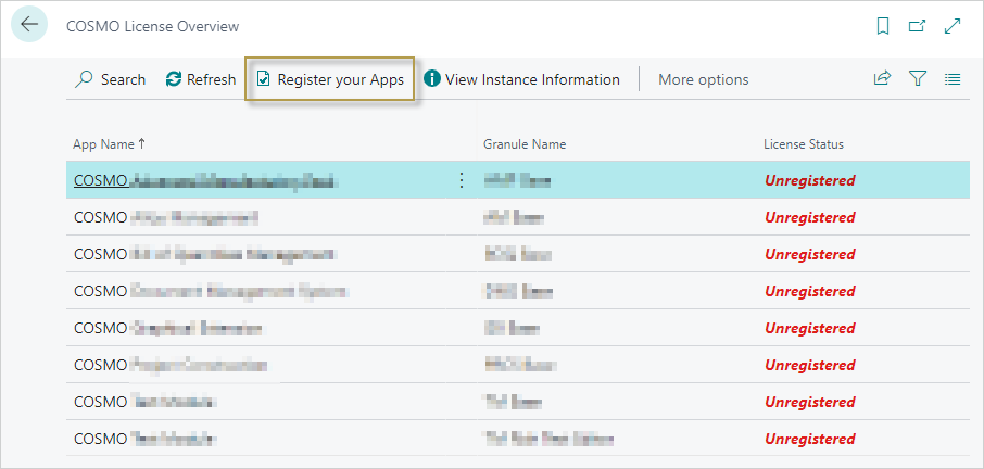 App Licensing / Registration | COSMO Advanced Construction Suite