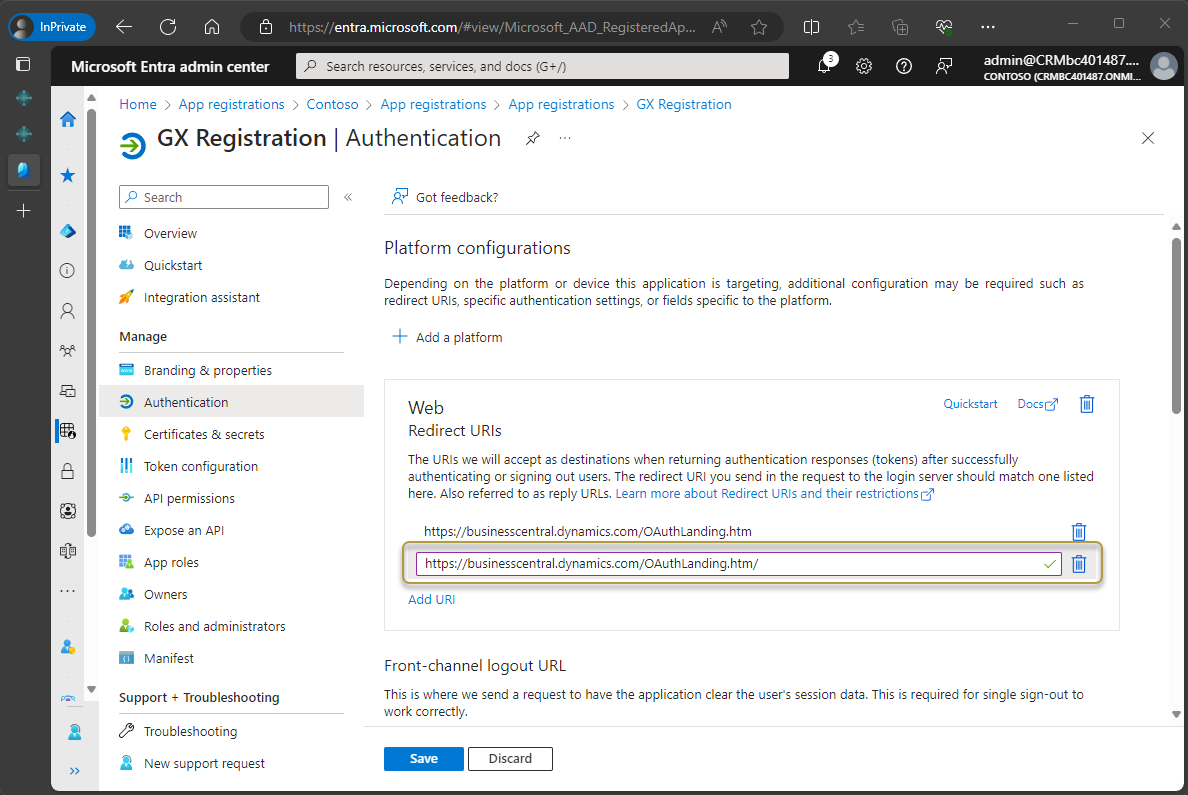 Set Up Authentication Method = OAuth 2.0 | Graphical Extension