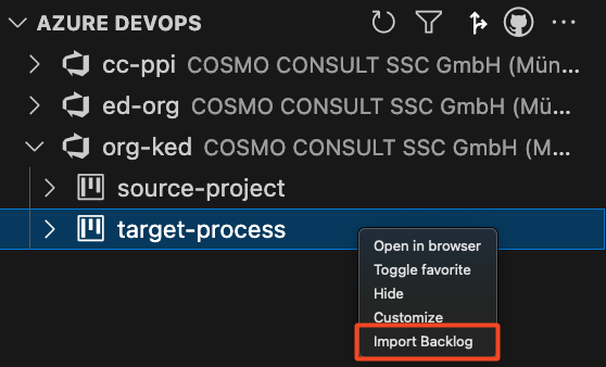 Import Project Backlog | COSMO Alpaca